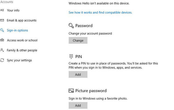 How to Fix Windows 10 Picture Password Disappeared Issue